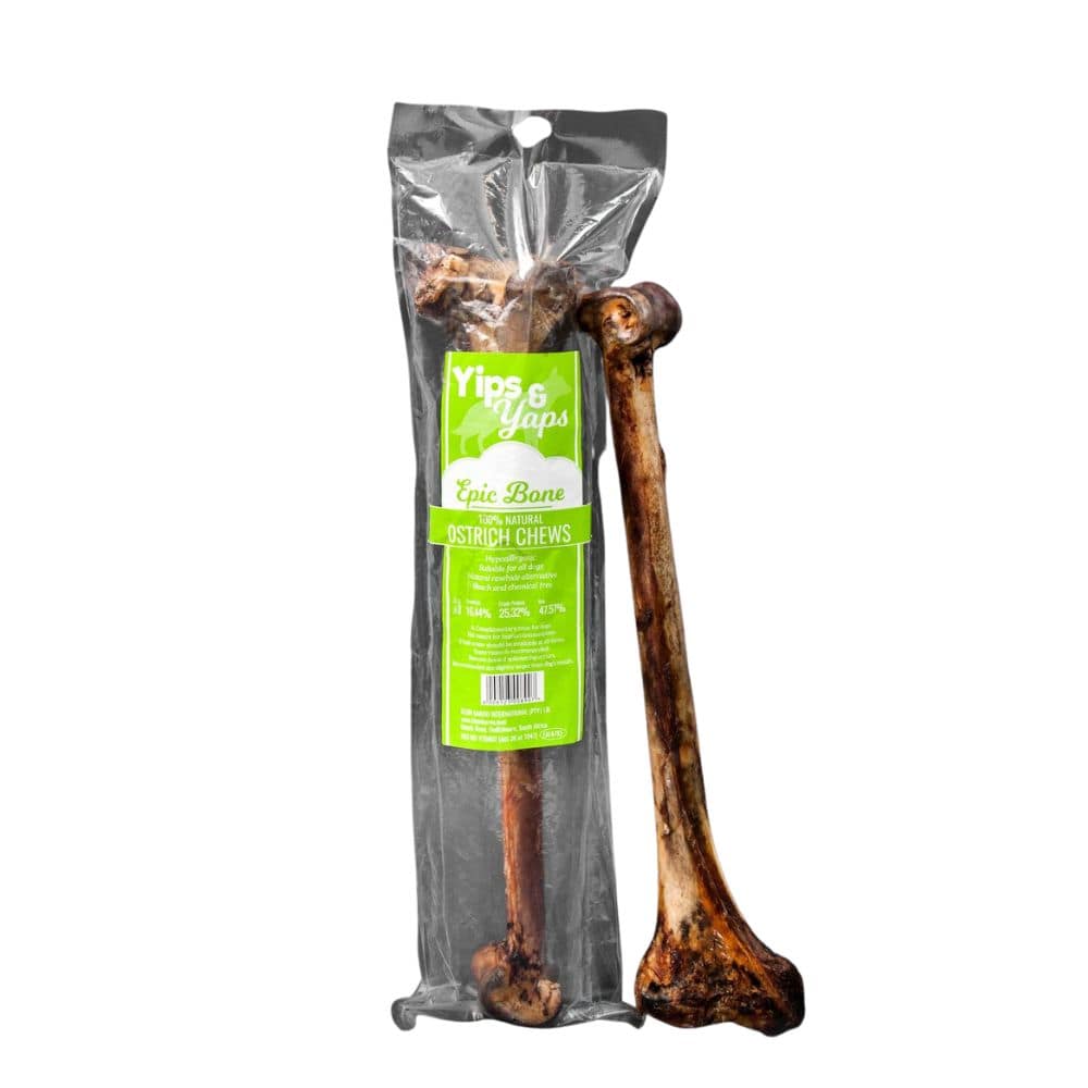 Yips & Yaps Ostrich Chews Epic Bone | Pet Hero