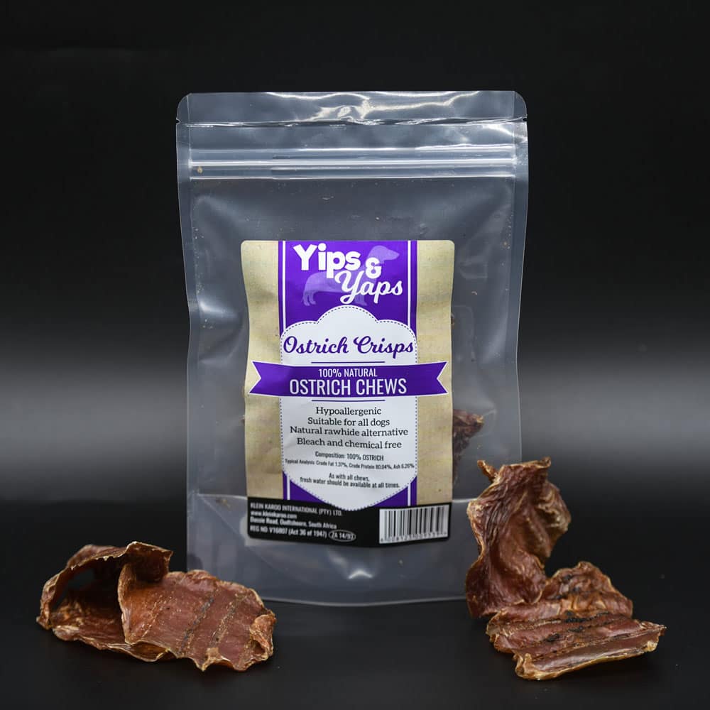 Yips & Yaps Ostrich Chews Ostrich Crisps | Pet Hero