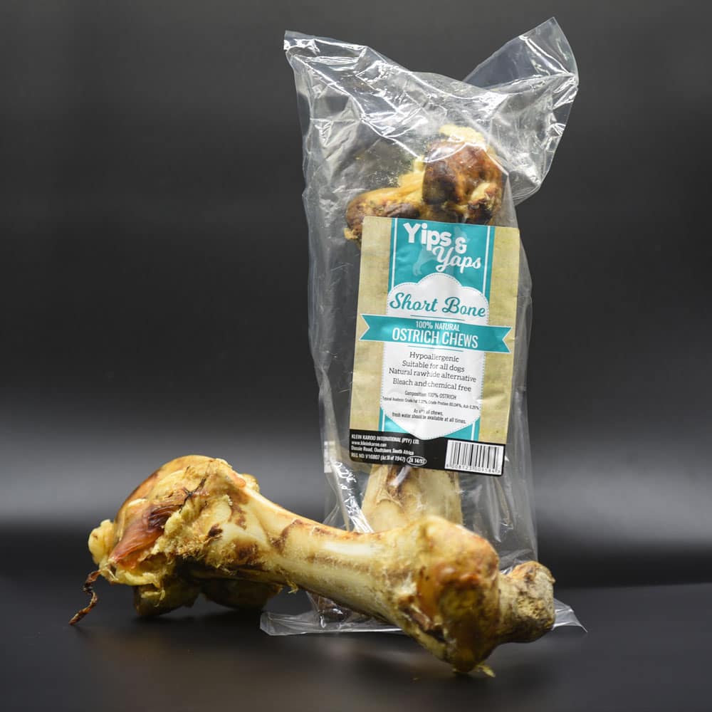 Yips & Yaps Ostrich Chews Short Bone | Pet Hero