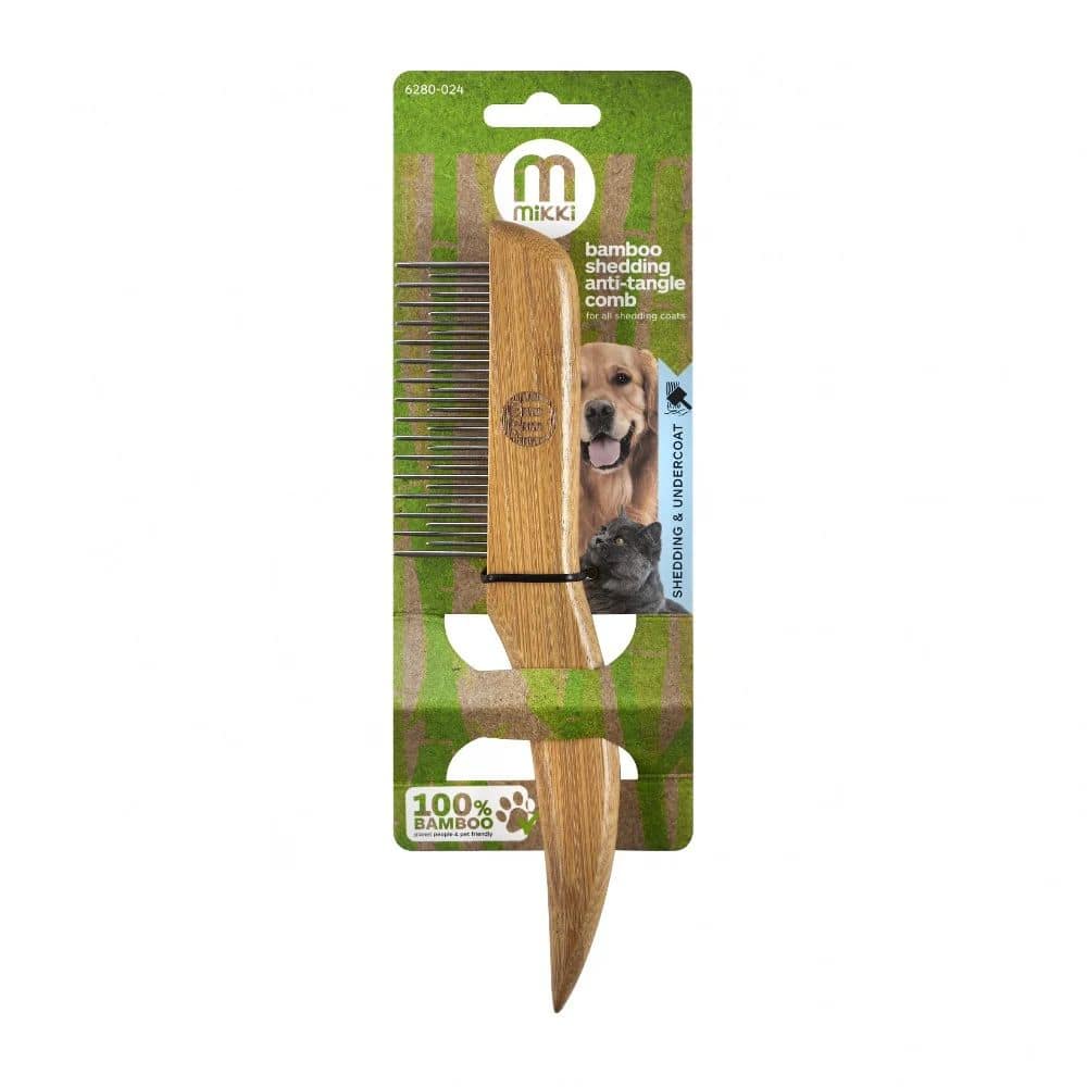 Mikki Bamboo Anti-Tangle Comb - Shedding | Pet Hero