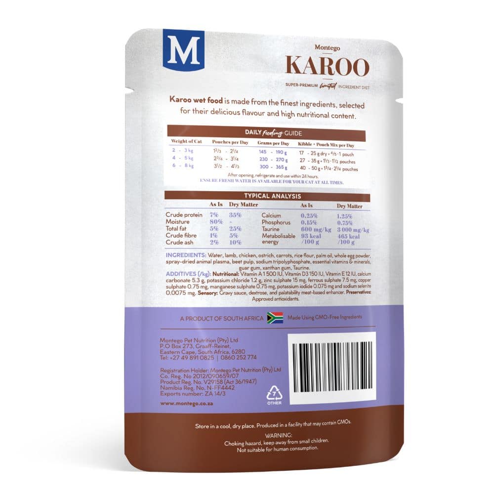 Karoo Chicken Lamb & Carrots Cat Wet Food Pouches | Pet Hero