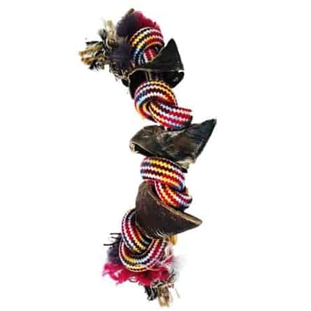 PetSA Rope Bone with 3 Cow Hooves | Pet Hero